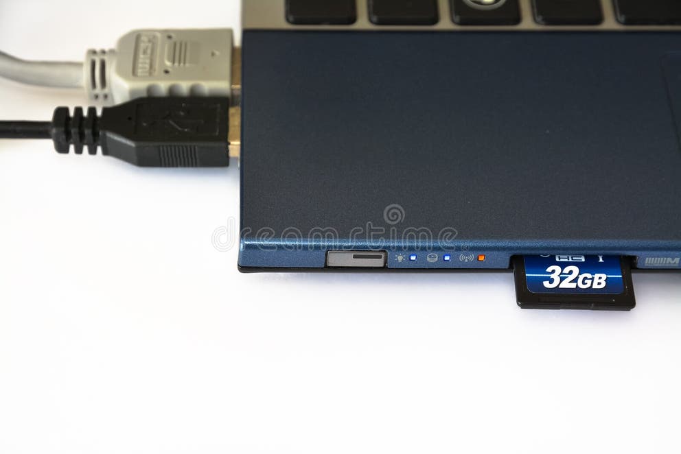 Connecting External Devices To the Laptop Closeup Stock Image - Image ...