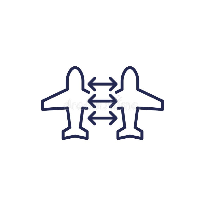 Connecting Flight or Transit Line Icon Stock Vector - Illustration of ...