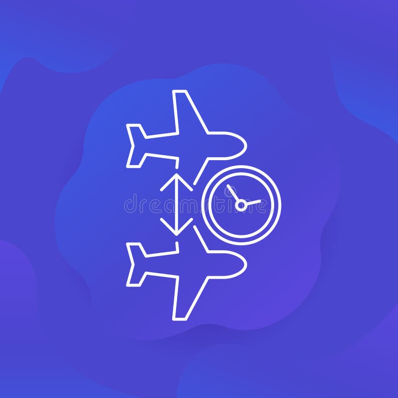 Connecting Flight Line Icon. Change Airplane Sign. Vector Stock Vector ...