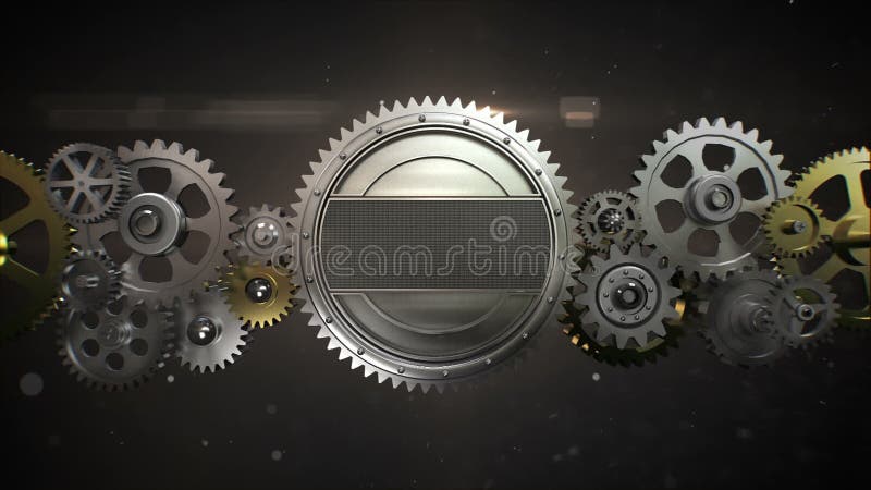 Gear Wheels System Rotation Machinery 3D Loop Animation Stock Video ...