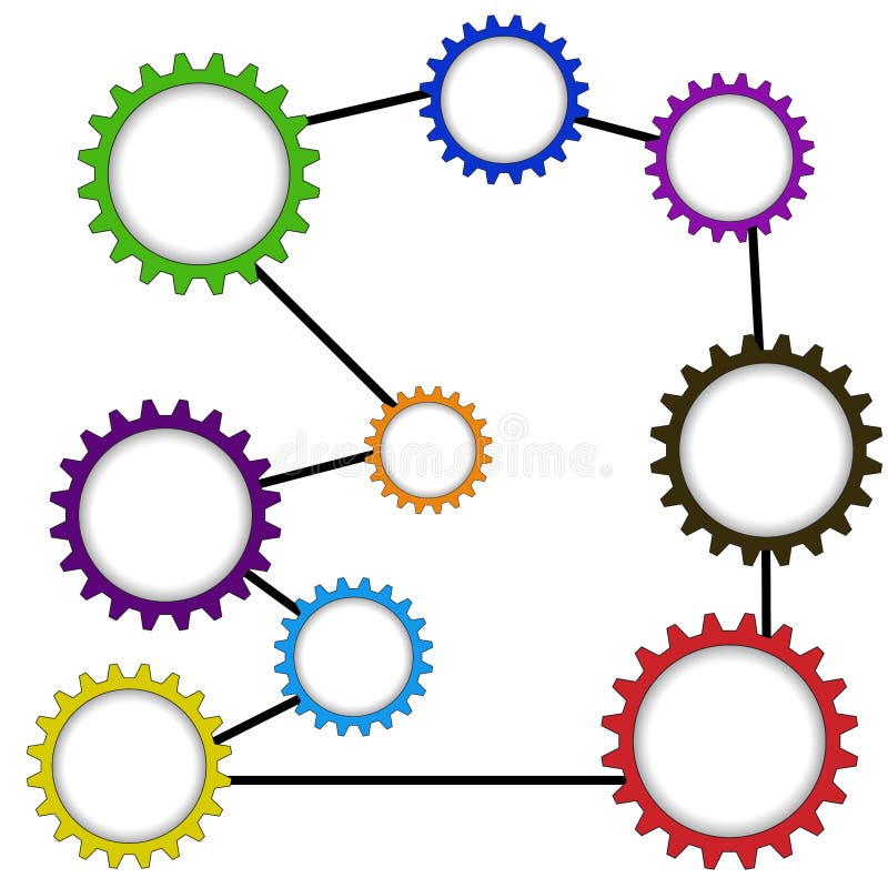 3D Connecting Gears stock illustration. Illustration of industrial ...