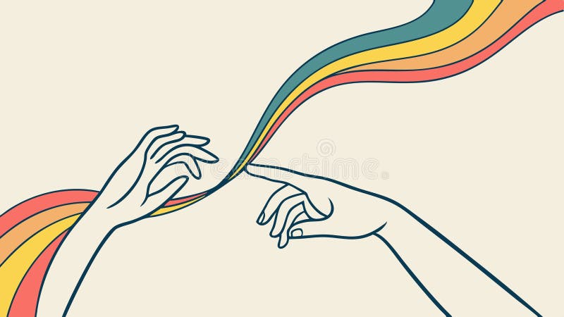 Connecting Hands Flowing Fabric, Abstract Unity Graphic, Vector Design ...