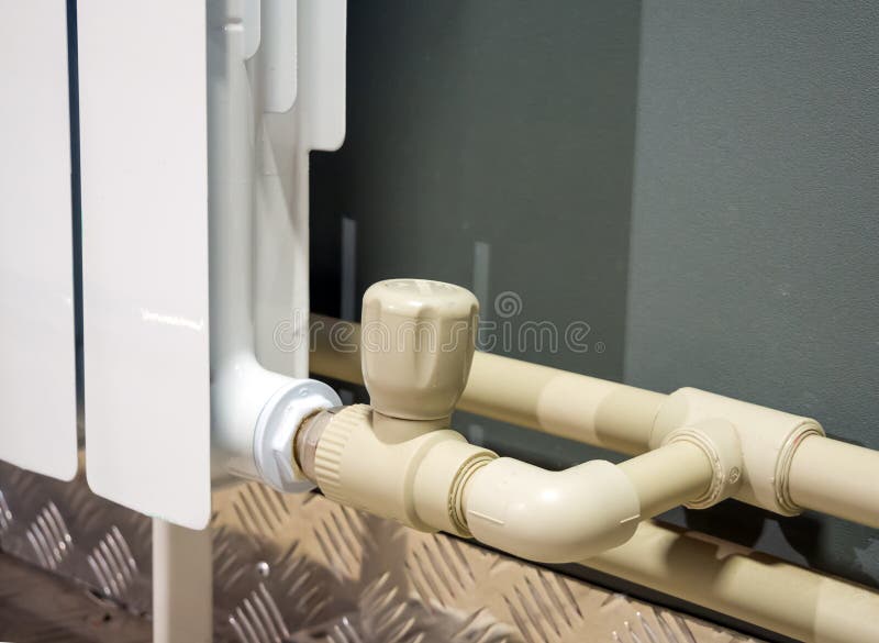 Connecting a Heating Radiator in a One-pipe System Stock Photo - Image ...