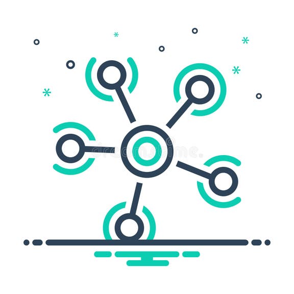 Mix Icon for Connecting, Hub and Network Stock Vector - Illustration of ...