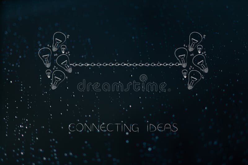 Group of Light Bulbs Linked To Each Other by Chain Stock Illustration ...