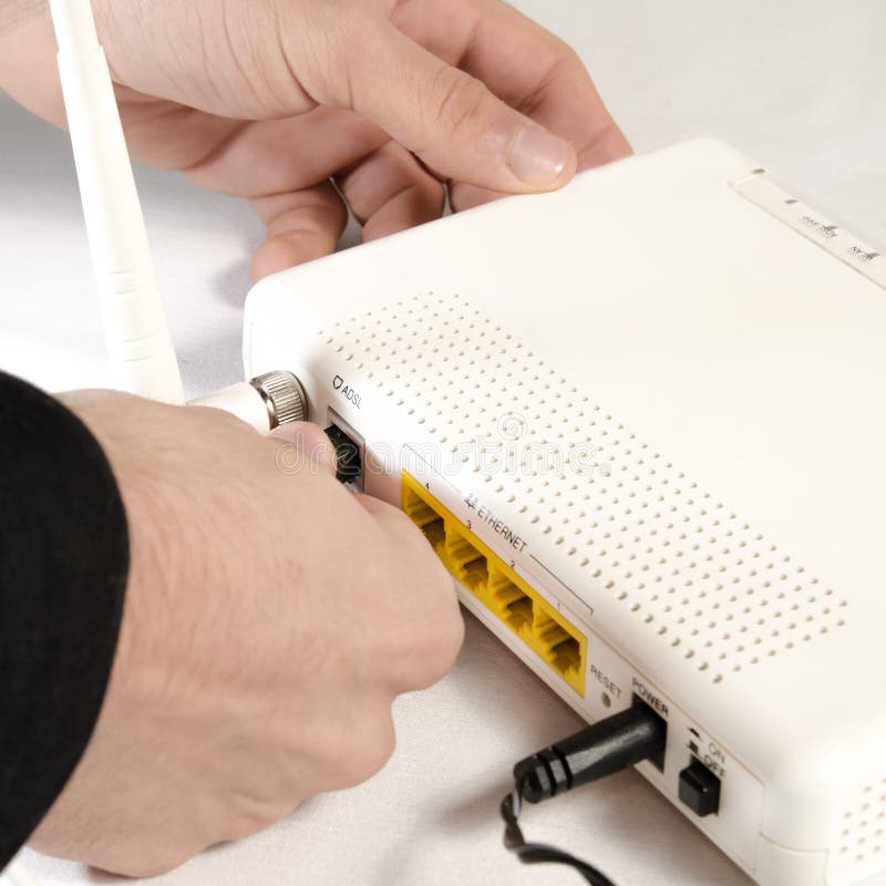 Connecting the Internet stock photo. Image of plug, closely - 36475710