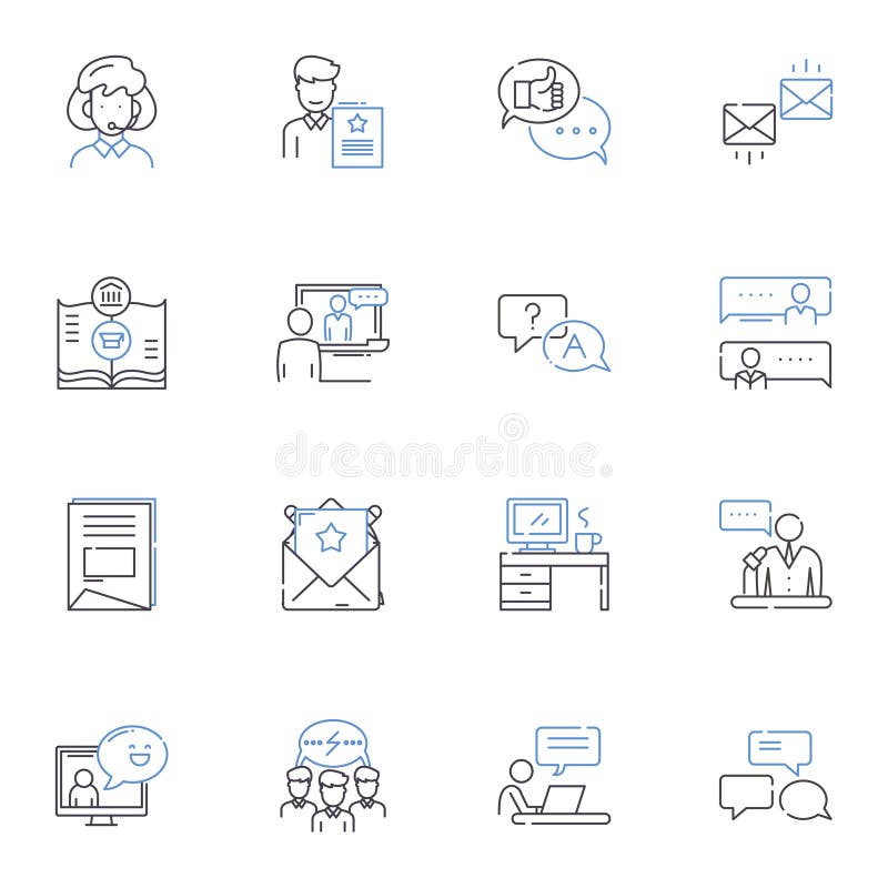 Connecting Line Icons Collection. Nerking, Interacting, Bridging ...