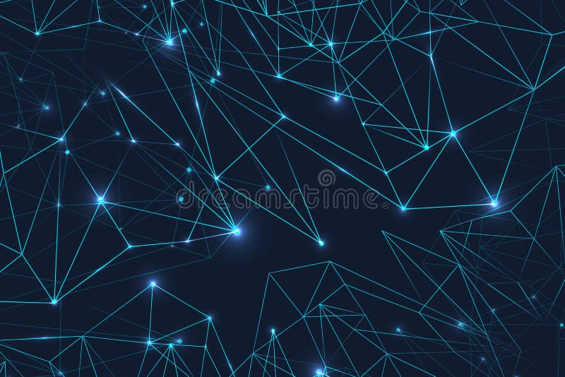 Connecting Lines on a Blue Background Illustration Stock Illustration ...