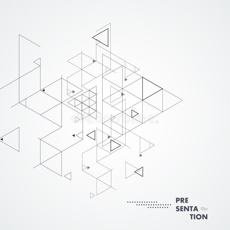 Connecting Lines And Dots For Science Network Pattern Hexagon And Triangles Design Stock Vector