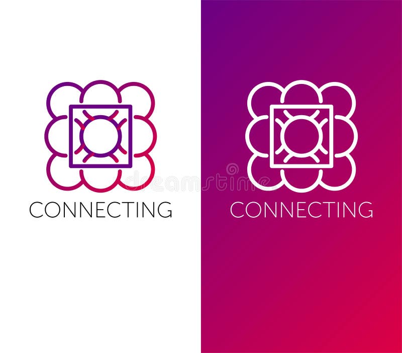 Connecting Logo. Circle Vector Objects. Line Logo. Color Connect Stock ...