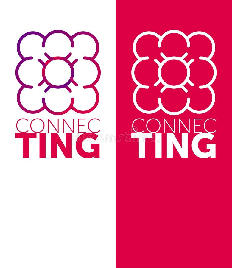 Connecting Logo. Circle Vector Objects. Line Logo. Color Connect Stock ...