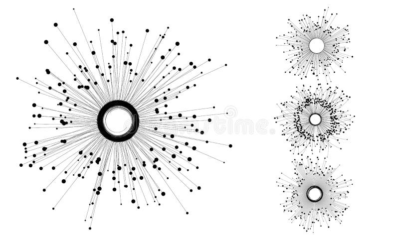 Connecting Many Dots with Circle in Center Via Lines. Command Concept ...