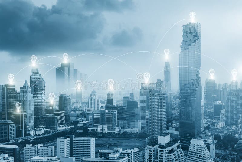 Connecting Network and Business Concept Stock Image - Image of bangkok ...