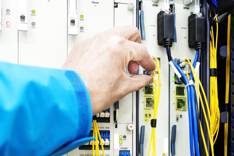 Connecting Network Cables To Switches Stock Image - Image of hand ...