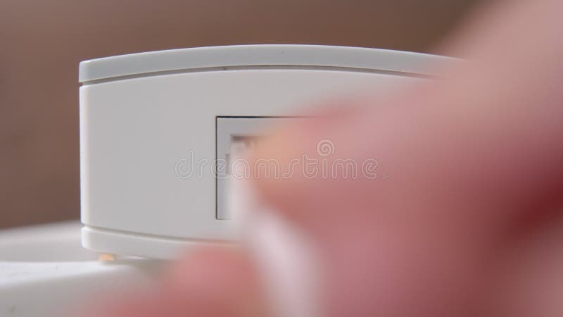 Connecting Network Internet Plug in a White Wireless Modem. Stock Video ...