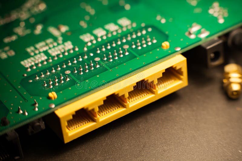 Connecting Network Plug, Back Side LAN Port, Router Stock Photo - Image ...