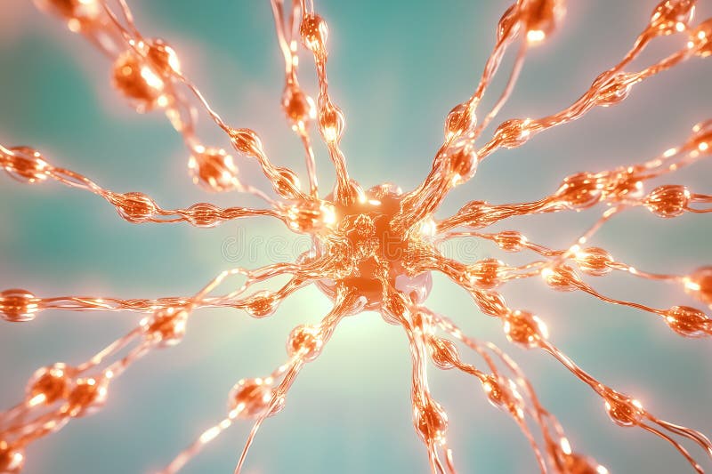 Connecting Neurons Glowing with Bright Colors, Creating an Intricate ...