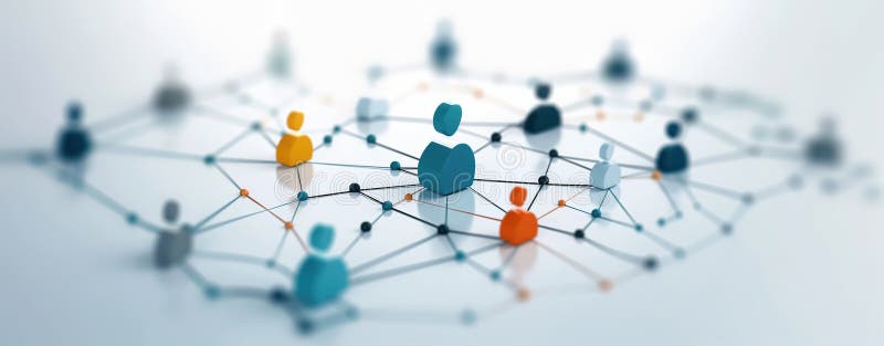 Colorful Network Interconnected People Digital Space Stock Photos ...