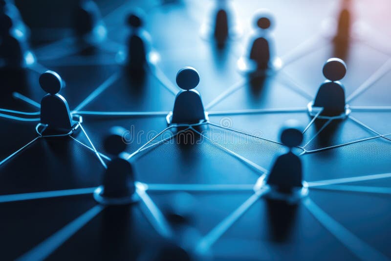 Connecting People Network Structure Demonstrating Teamwork or Social ...