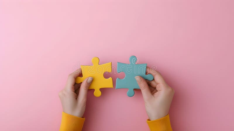Connecting Pieces of a Puzzle, Symbolizing Collaboration and Unity ...