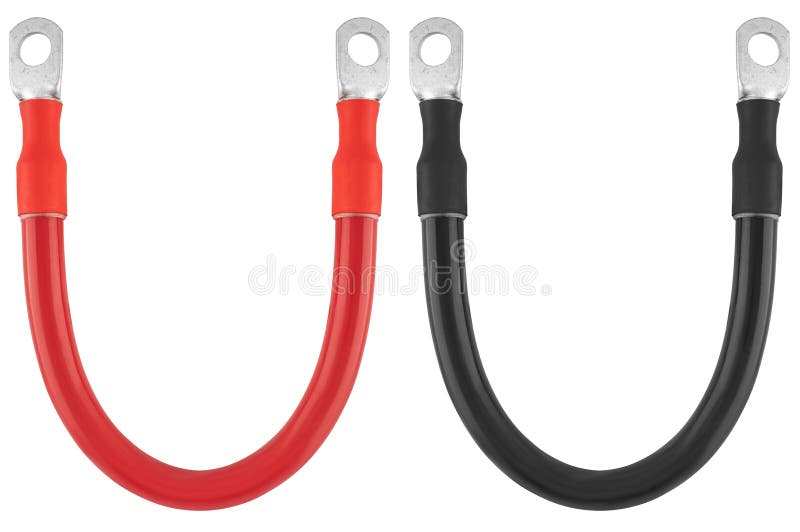 Connecting Power Cable with Reliable Terminals, on White Background in ...