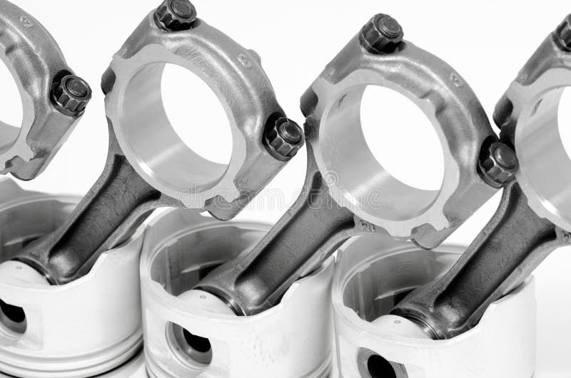Connecting Rods and Pistons Stock Image - Image of piece, mechanical ...