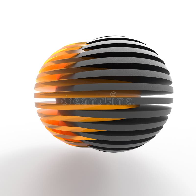 Connecting sliced spheres stock illustration. Illustration of glass ...