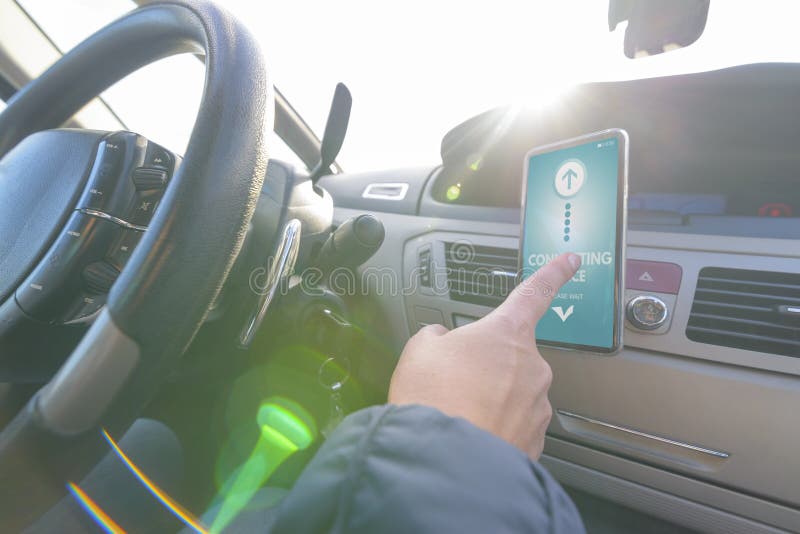 Connecting Smart Phone To the Car Audio System Stock Photo - Image of ...