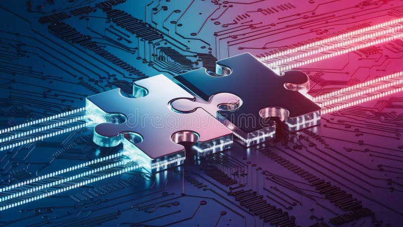 Connecting Technology Puzzle Pieces, Abstract High Quality Image Stock ...
