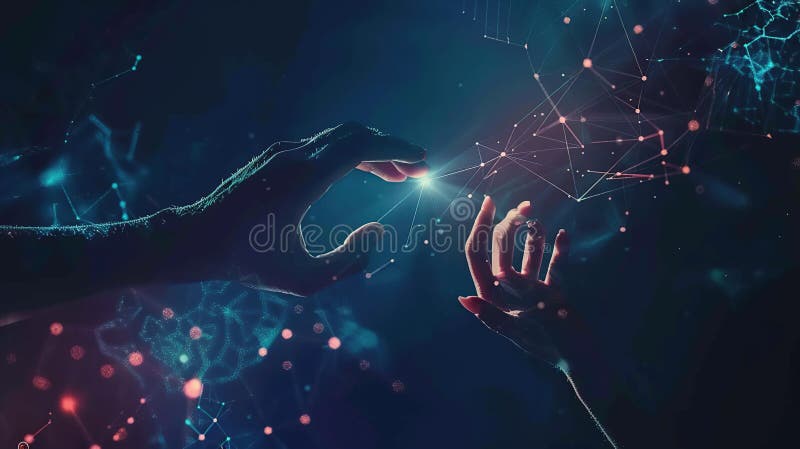 Connecting through Technology Stock Illustration - Illustration of ...