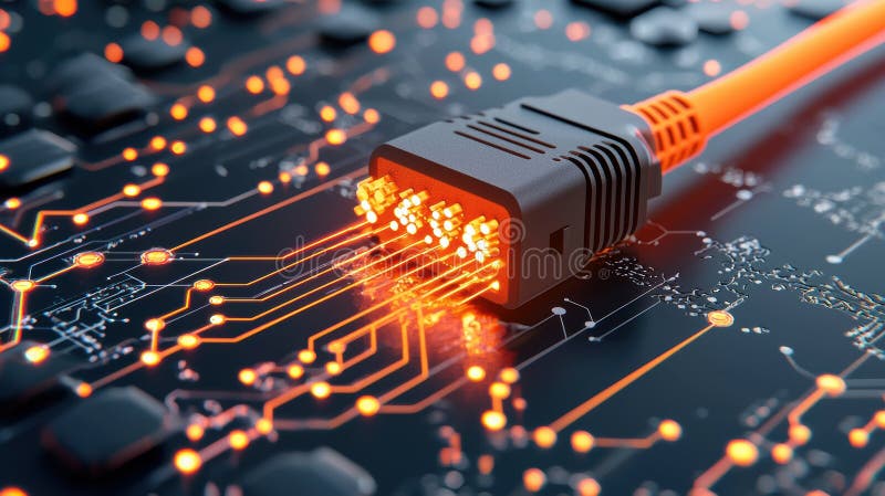 Connecting To the Future: a Cable and Circuit Board Stock Illustration ...