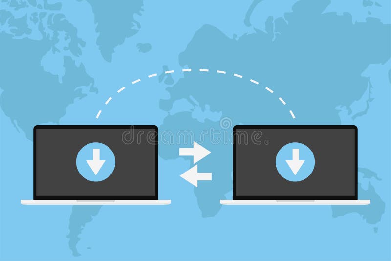 Connecting To Internet Upload Computer Wireless Sending Information ...