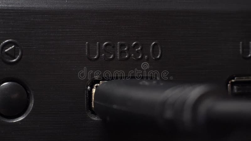 Connecting Usb Cable To a Blue Usb 3 Port Stock Footage - Video of ...