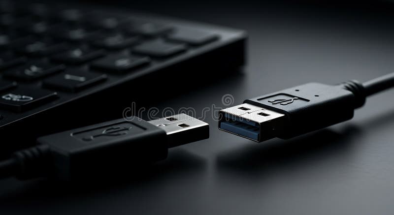 Connecting Usb Cables To a Keyboard Port for Data Transfer Setup Stock ...
