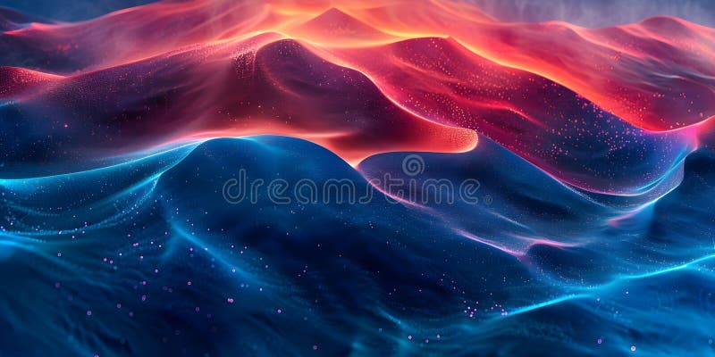 Connecting through Vibrant Blue and Red Waves: a Digital Landscape ...