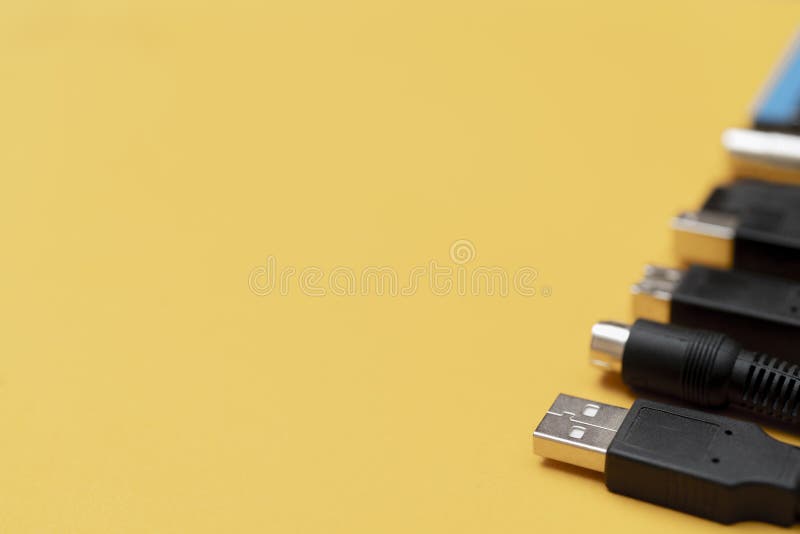 Connecting Wires for the Computer. Stock Image - Image of closeup ...