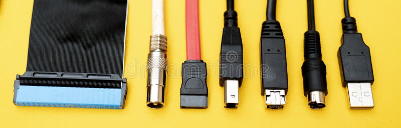 Connecting Wires for the Computer. Stock Image - Image of technology ...