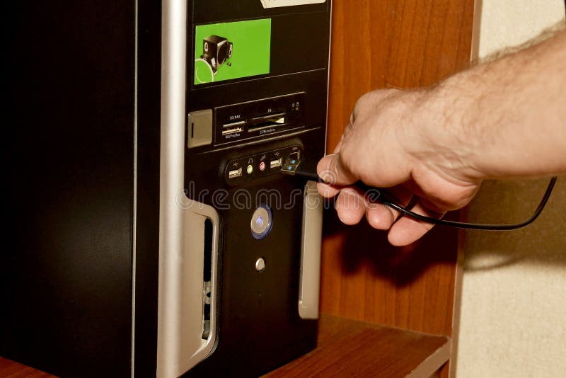 Connecting To a Computer USB Cable Stock Image - Image of control ...