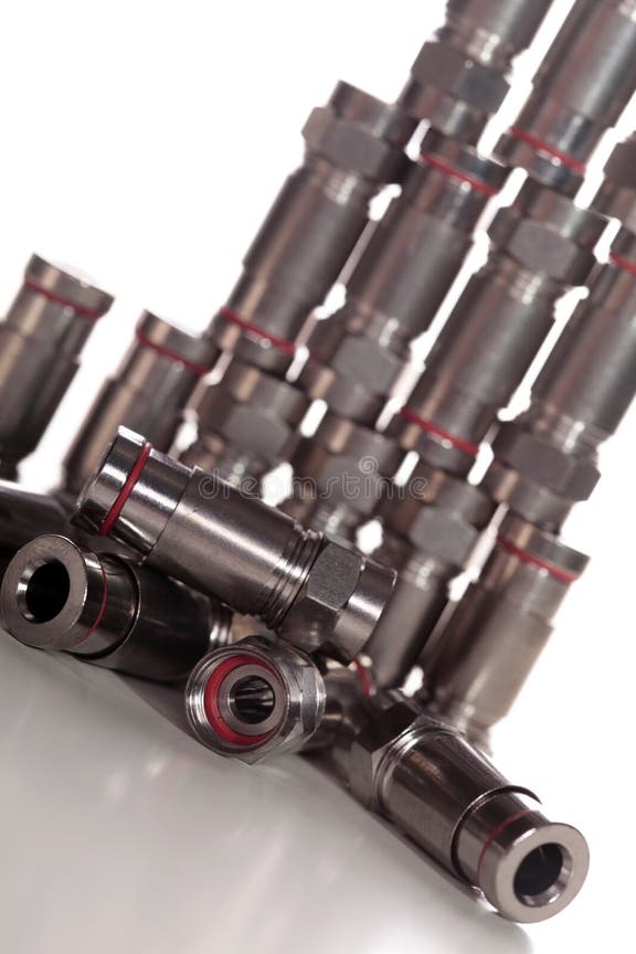 Connection Block for Coaxial Cables Stock Photo - Image of television ...