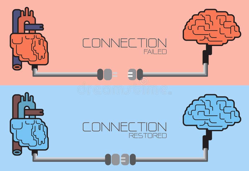 Heart and Brain Concept Design in Modern Style Stock Vector ...