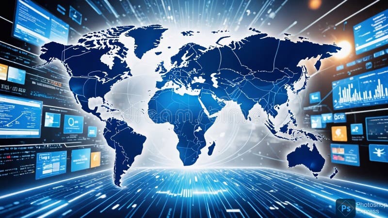 Connection Business Map Generate Ai Stock Illustration - Illustration ...