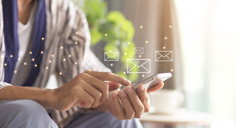 Connection and Communication by Email Concept Stock Image - Image of ...