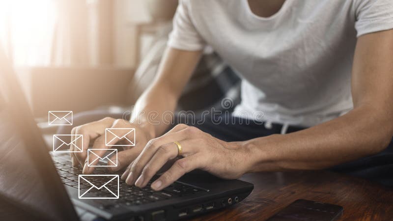 Connection and Communication by Email Concept Stock Photo - Image of ...
