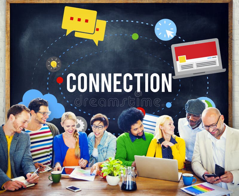 Connection Community Teamwork Technology Concept Stock Photo - Image of ...