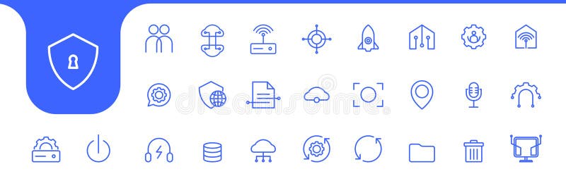 Connection Computer Tools Line Set Icon Design Vector Stock Vector ...