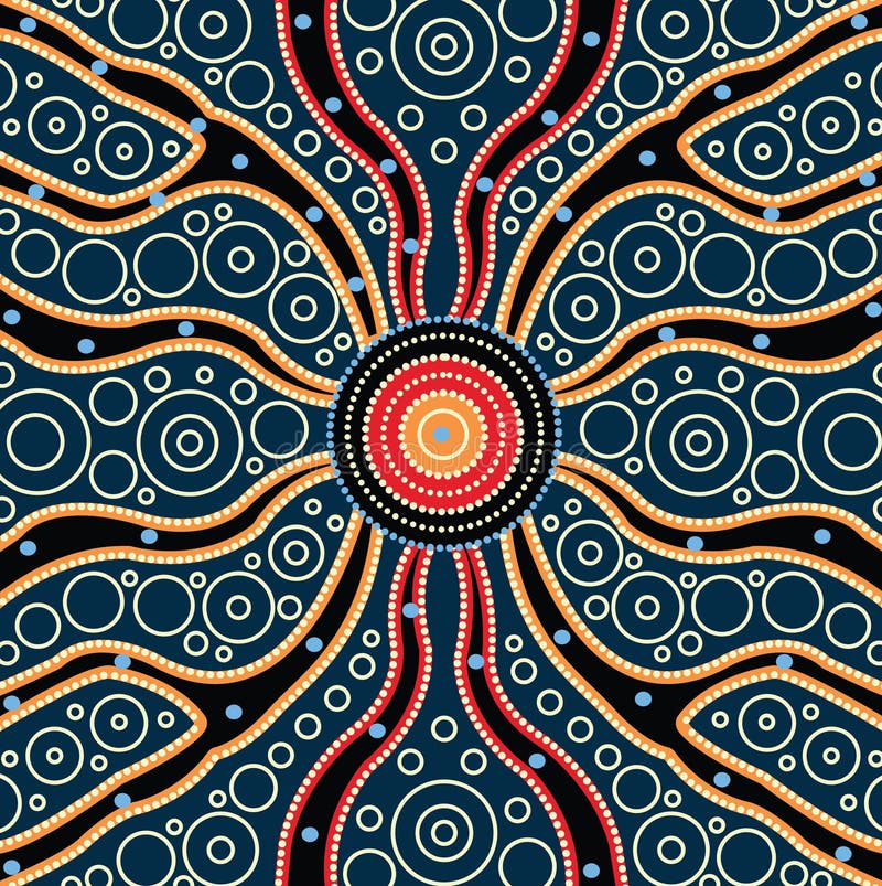 Connection Concept, Aboriginal Art Vector Painting, Illustration Based ...