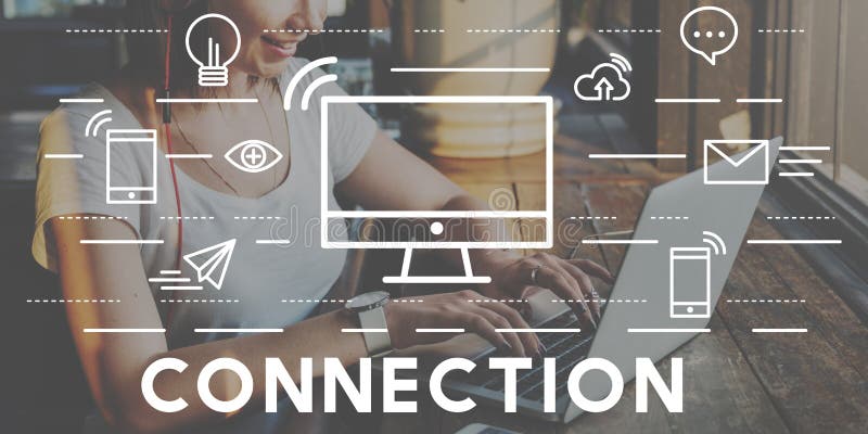 Connection Connected Networking Social Bond Concept Stock Illustration ...