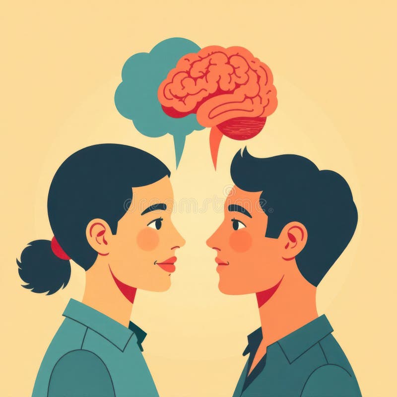 Connection through Conversation and Shared Thoughts between Two People ...