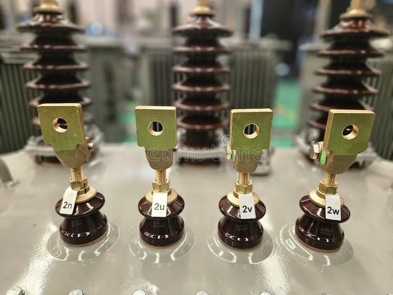 Connection Copper Bushing on the Transformer Stock Image - Image of ...