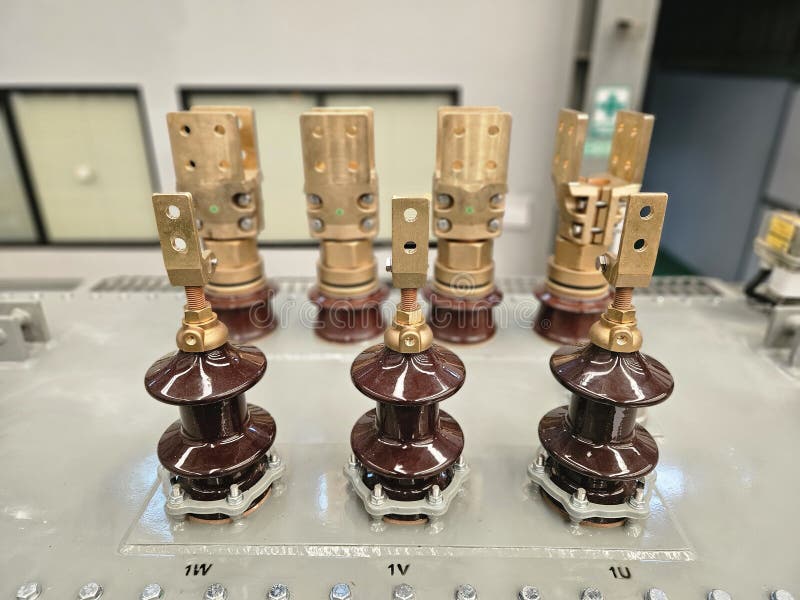 Connection Copper Bushing on the Transformer Stock Photo - Image of ...
